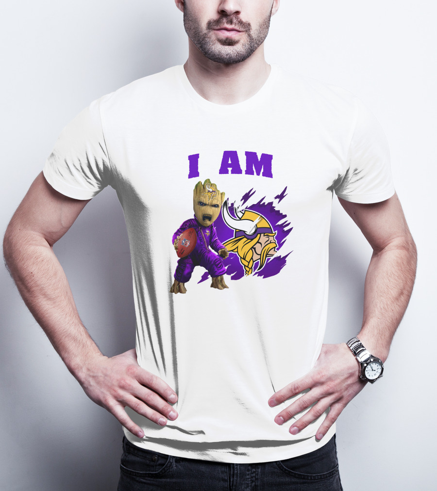 I Am Groot Minnesota Vikings Football Character T-Shirt