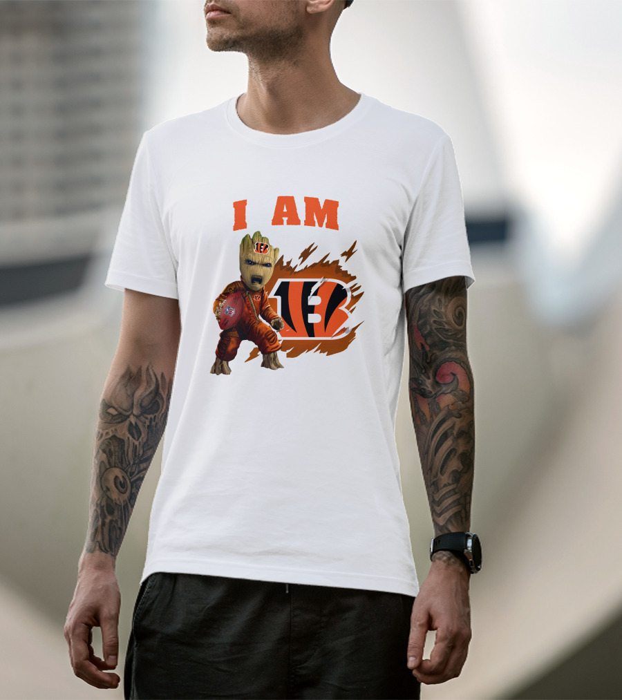I Am Groot Bengals NFL Logo Football Character T-Shirt