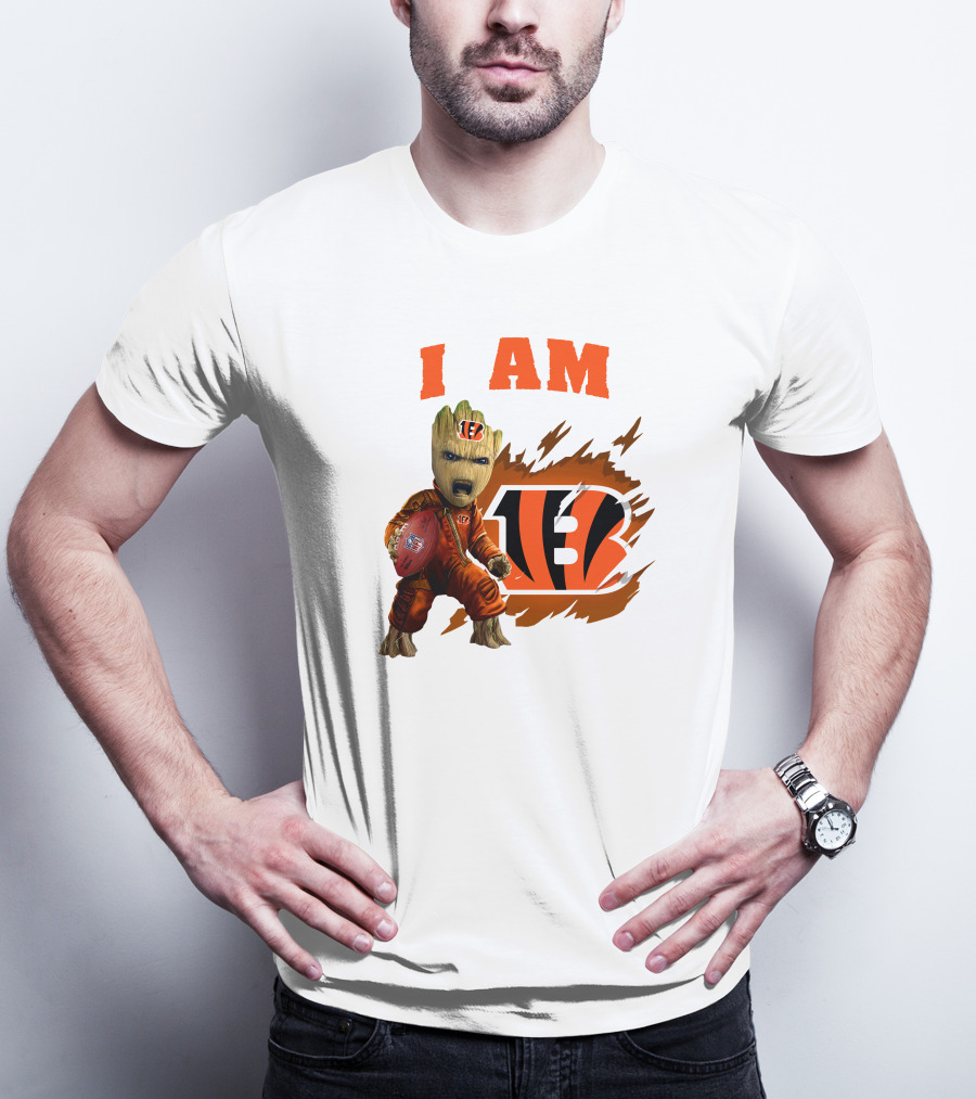 I Am Groot Bengals NFL Logo Football Character T-Shirt