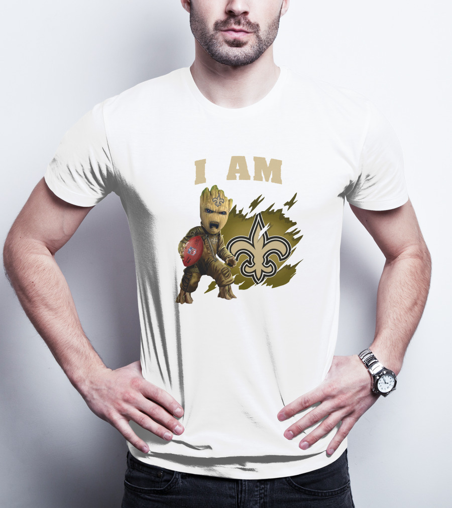 I Am Groot New Orleans Saints Football Fleur-de-lis T-Shirt