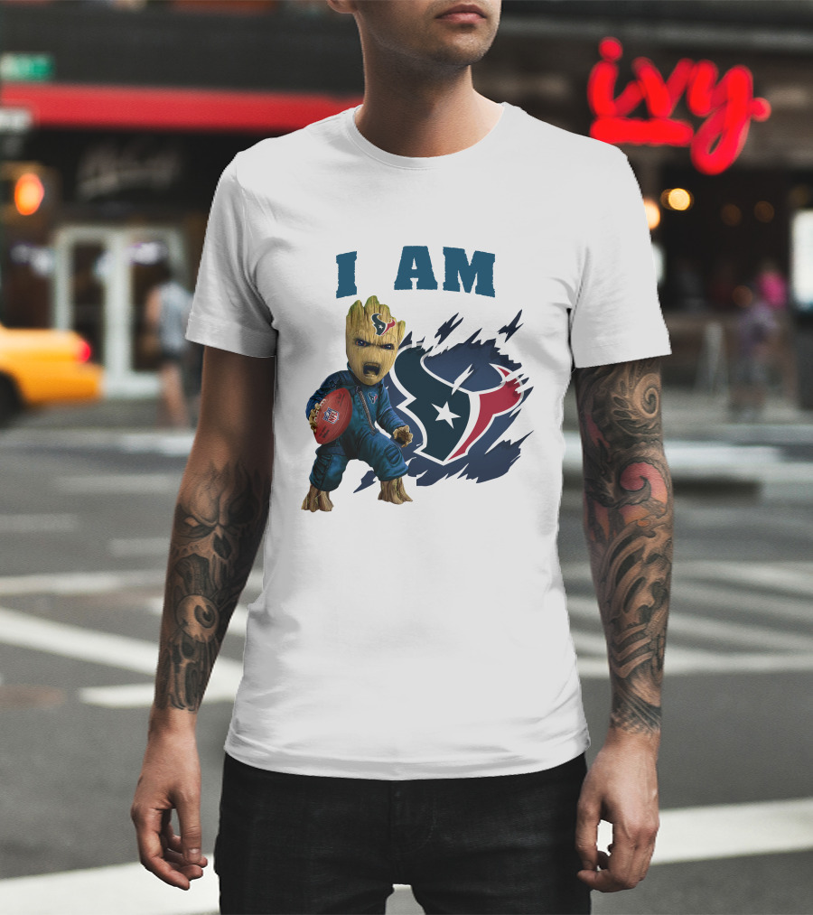 I Am Groot Houston Texans NFL Fan Gear T-Shirt