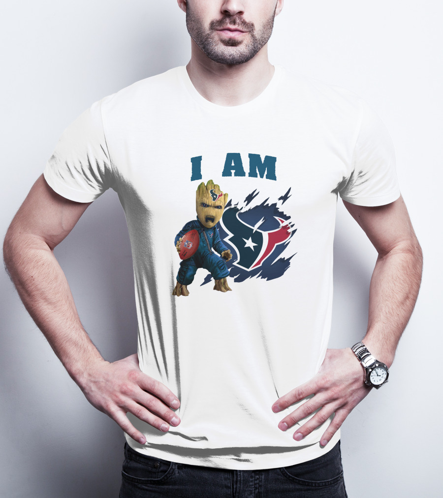 I Am Groot Houston Texans NFL Fan Gear T-Shirt