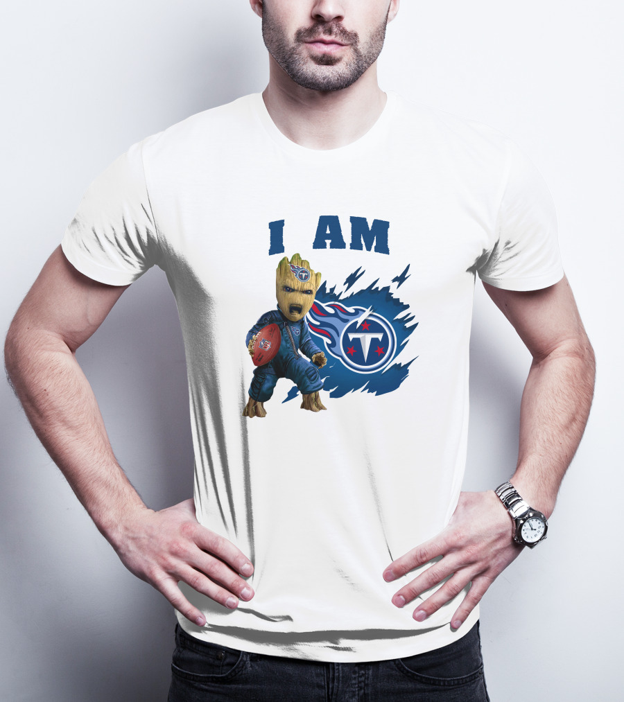 I Am Groot Titans Football Guardians Fan Crossover T-Shirt