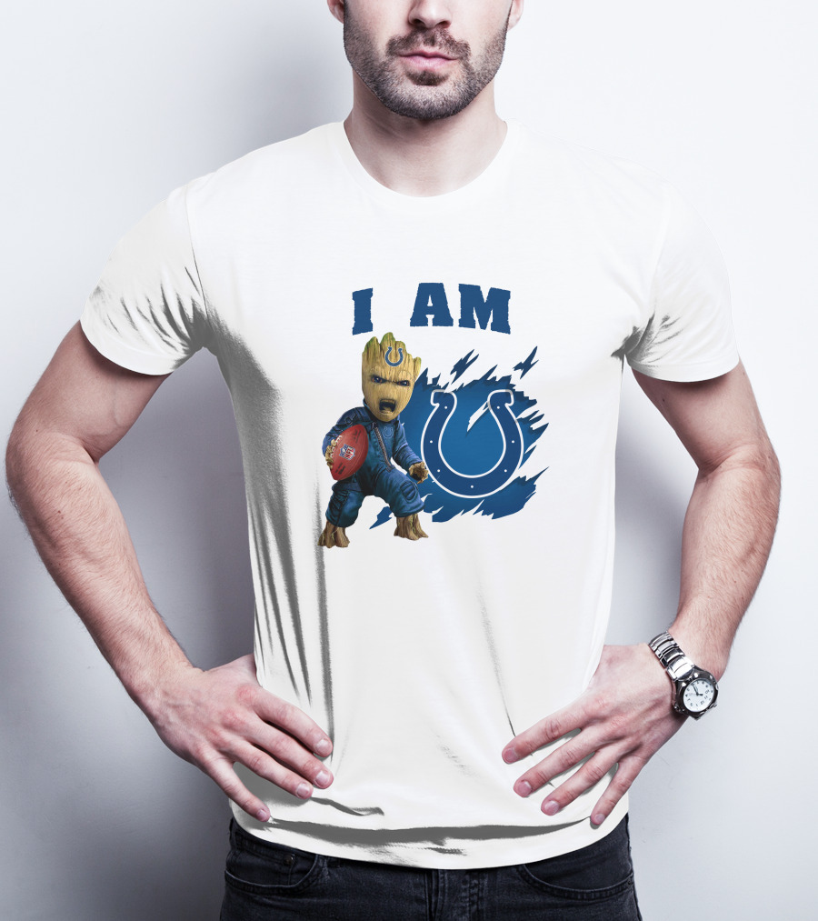 I Am Groot Indianapolis Colts Football Fan Fantasy Character T-Shirt