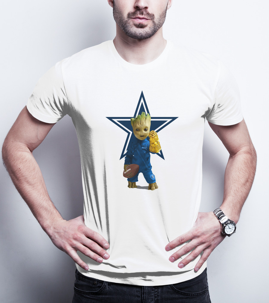 Dallas Cowboys Groot Football Infinity Gauntlet Star T-Shirt