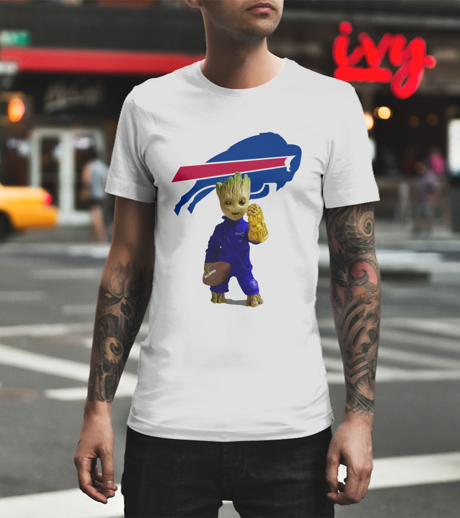 Buffalo Bills Groot Football Infinity Gauntlet T-Shirt