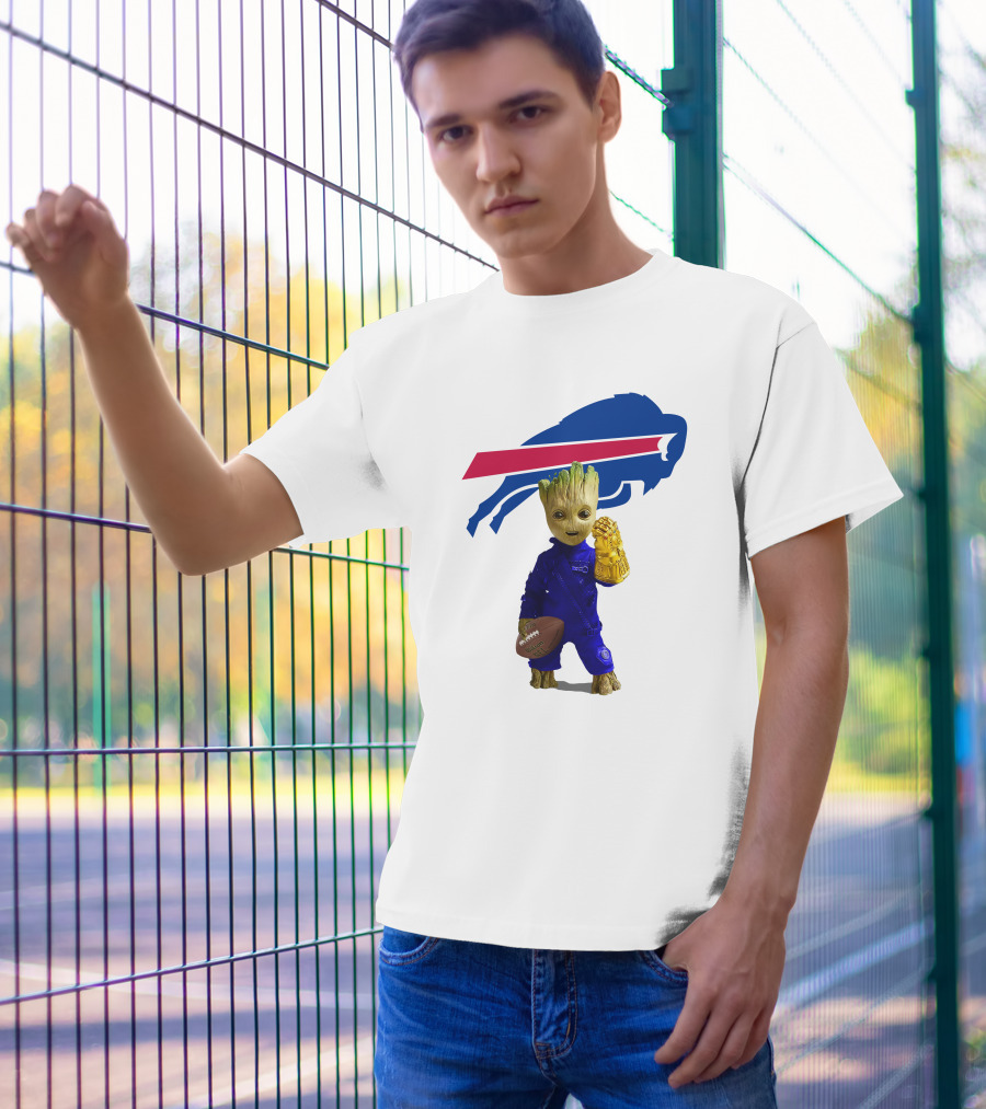 Buffalo Bills Groot Football Infinity Gauntlet T-Shirt
