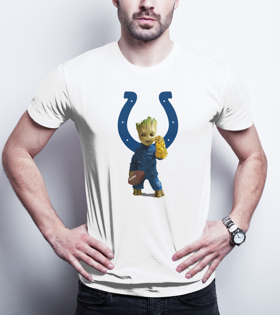 Indianapolis Colts Groot Infinity Gauntlet Football T-Shirt