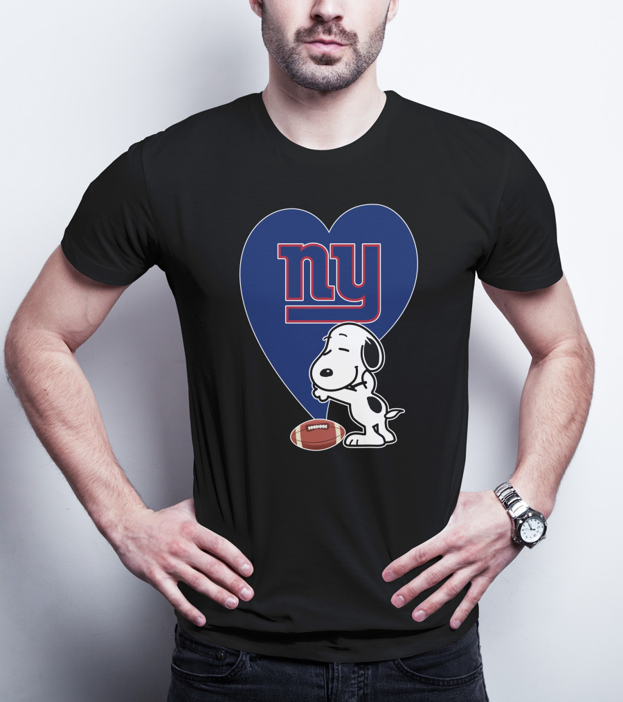 Snoopy Hugging New York Giants Football Heart T-Shirt