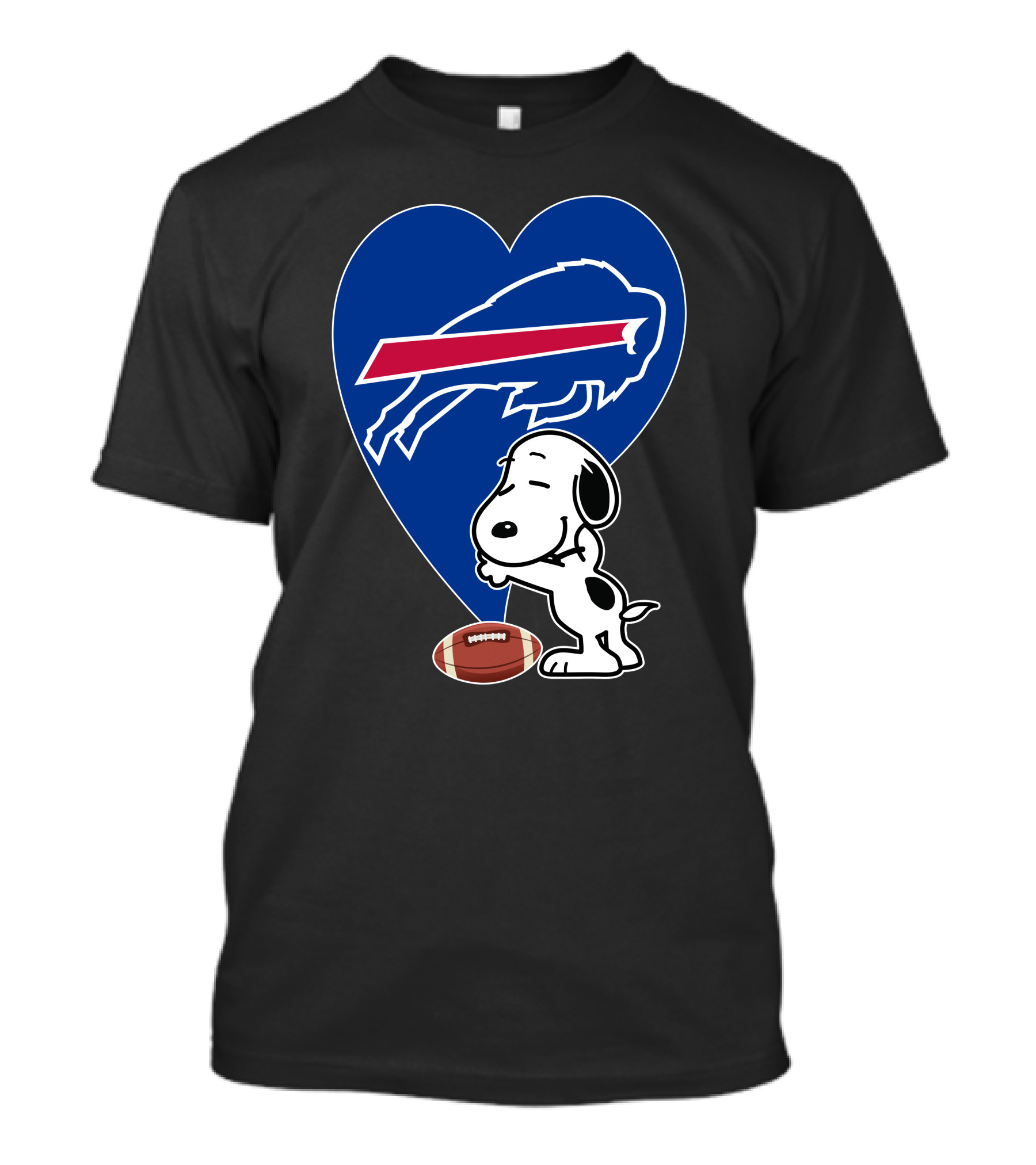 Buffalo Bills Snoopy Hug Heart Football T-Shirt