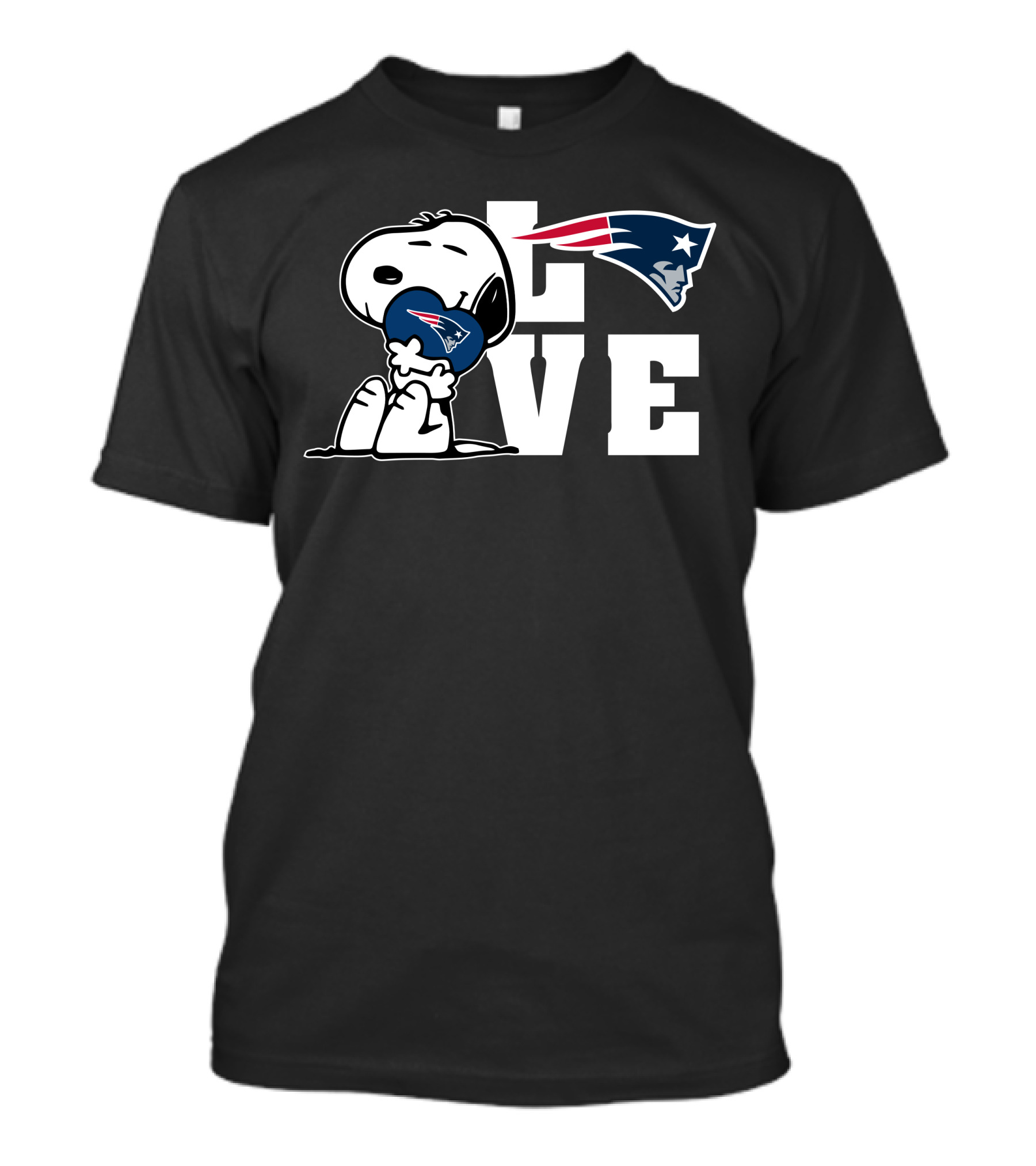 Snoopy Hugging New England Patriots Logo Love T-Shirt