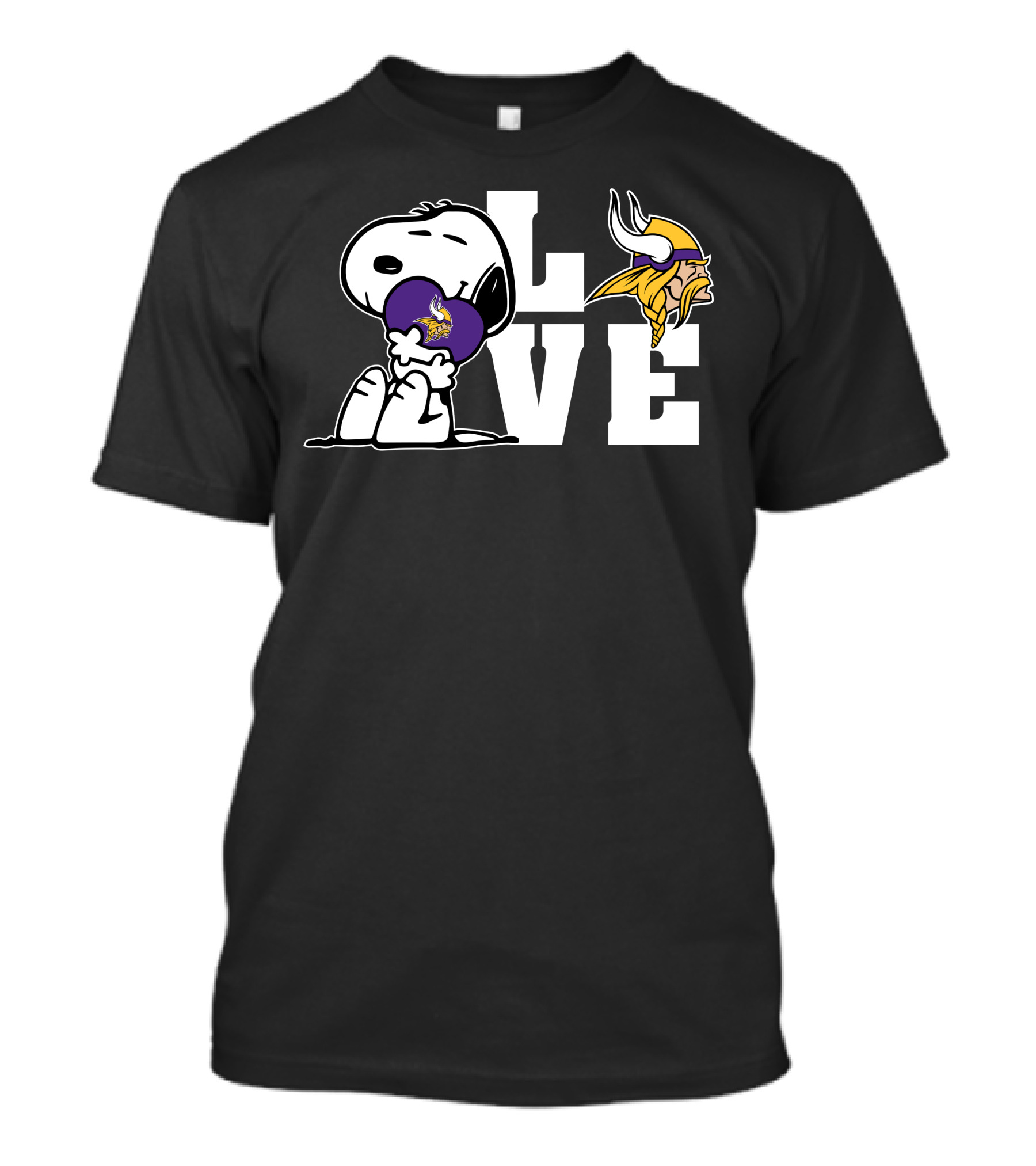 Snoopy Holding Minnesota Vikings Love Heart T-Shirt