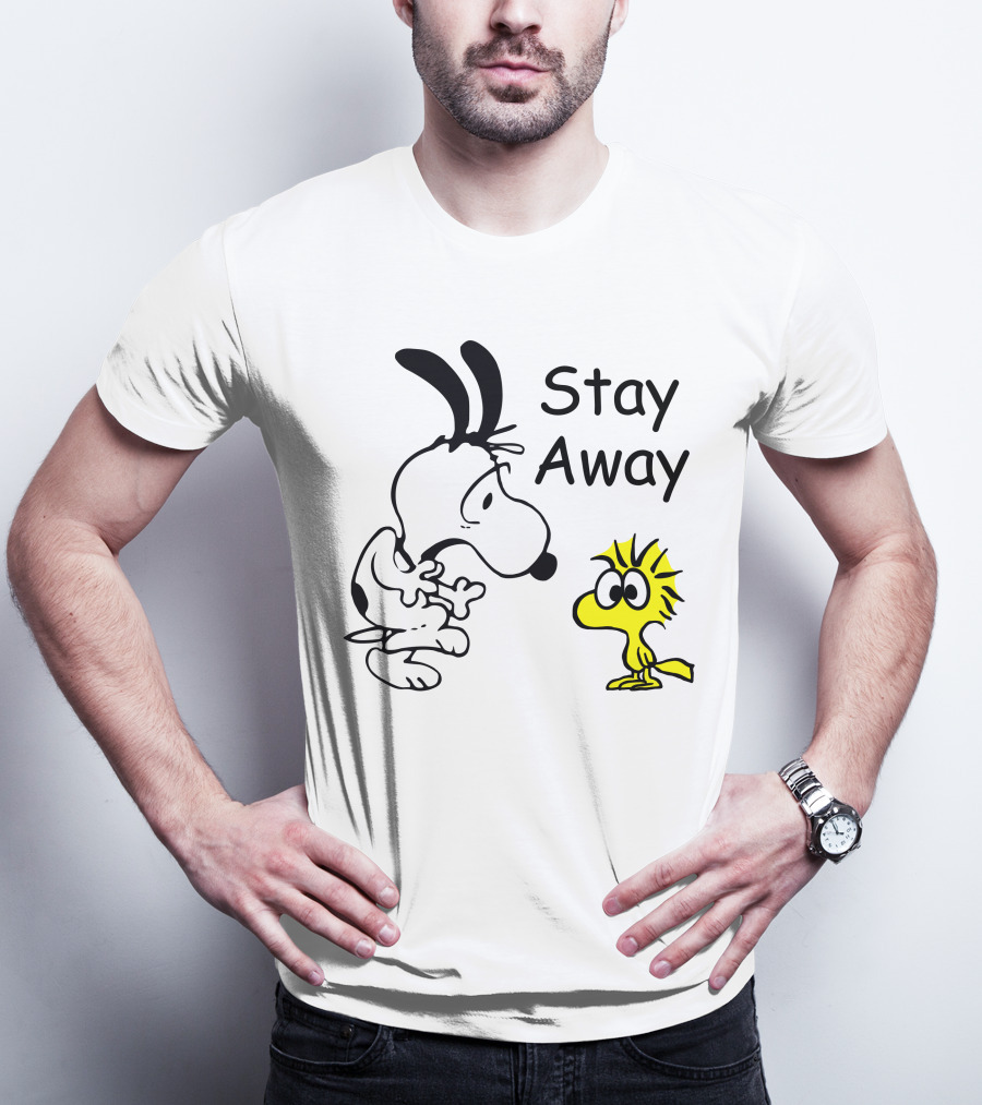 Stay Away Snoopy And Woodstock Confrontation T-Shirt
