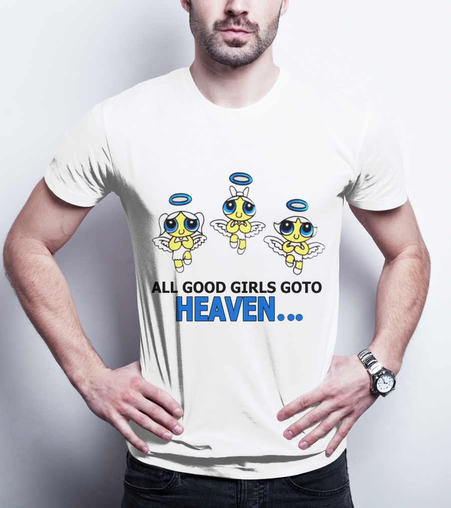 All Good Girls Go To Heaven Angel Cartoon Trio T-Shirt