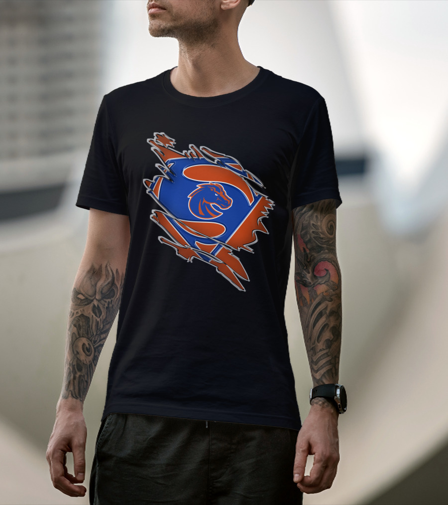 Boise State Broncos Superman Logo Emblem T-Shirt