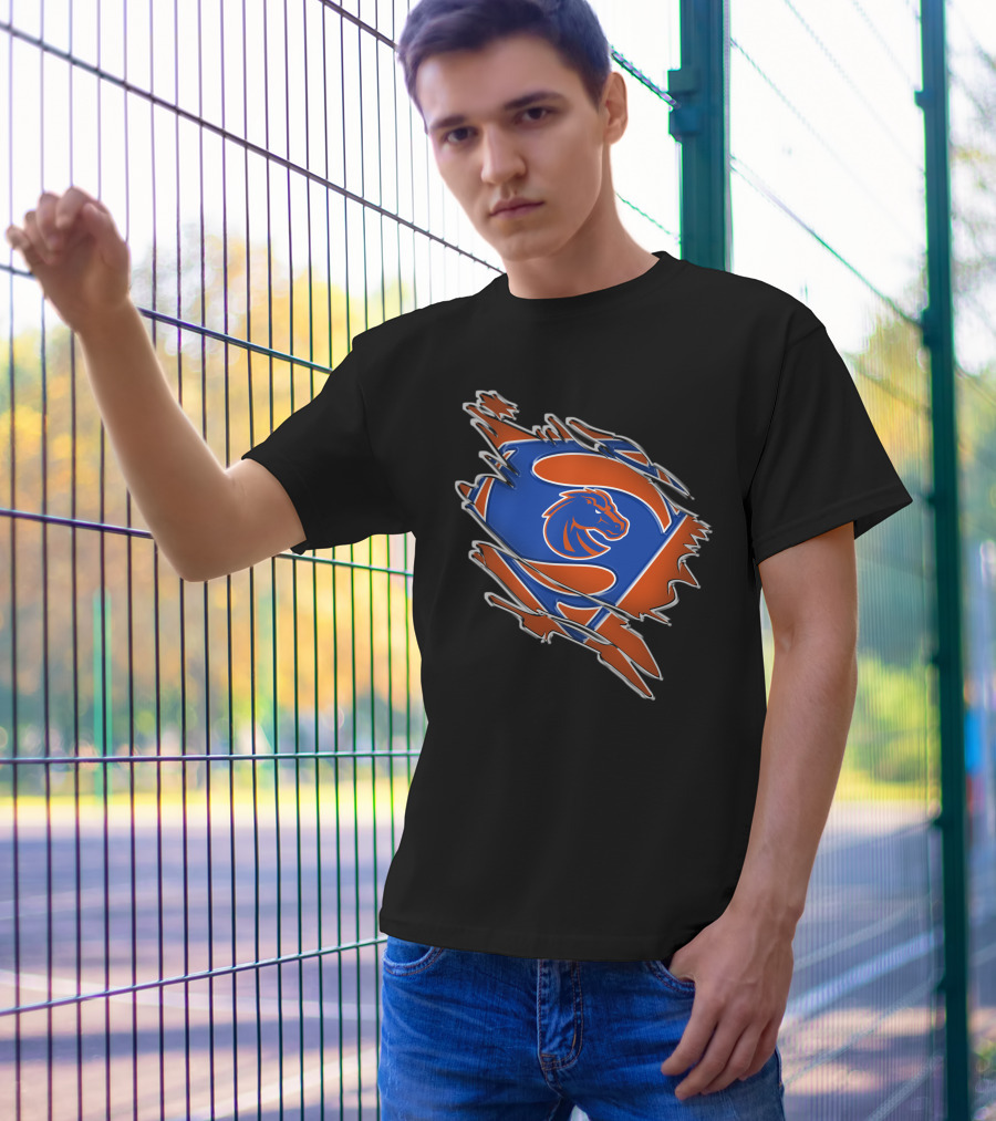 Boise State Broncos Superman Logo Emblem T-Shirt
