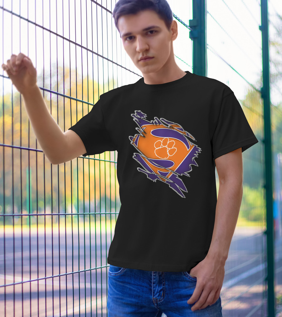 Clemson Tigers Superman Paw T-Shirt