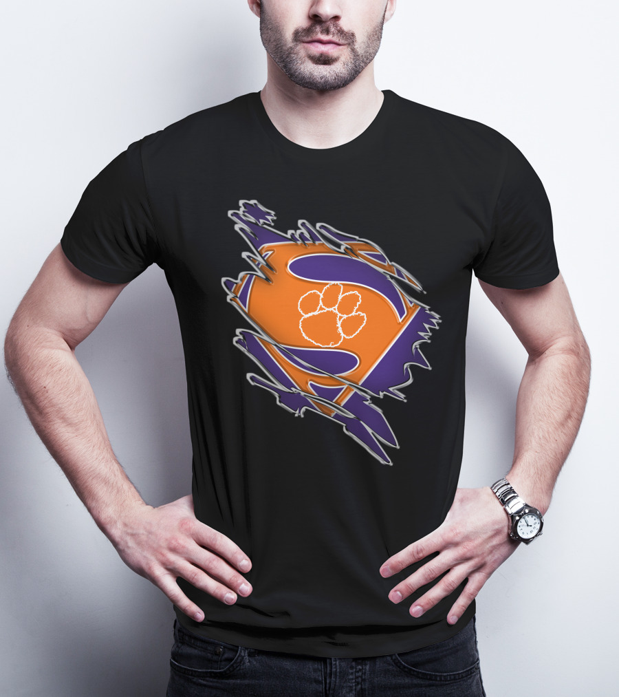 Clemson Tigers Superman Paw T-Shirt