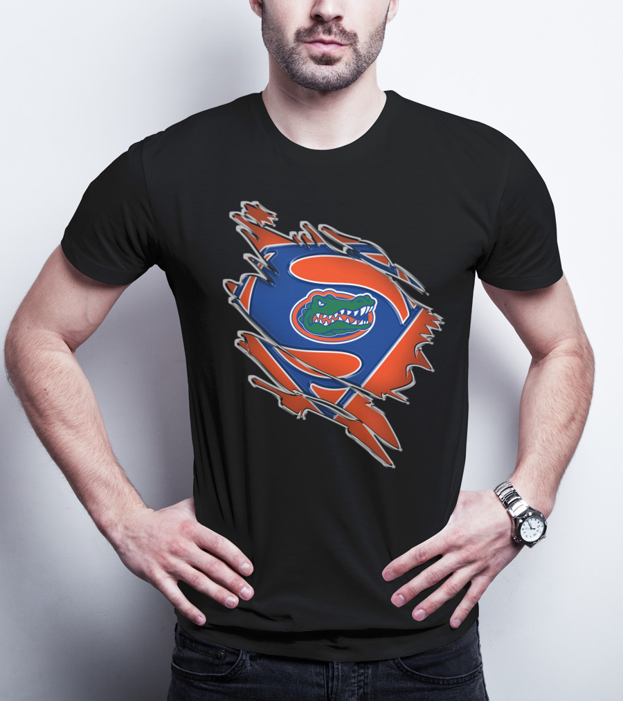 Florida Gators Super Man Logo With Alligator Emblem T-Shirt