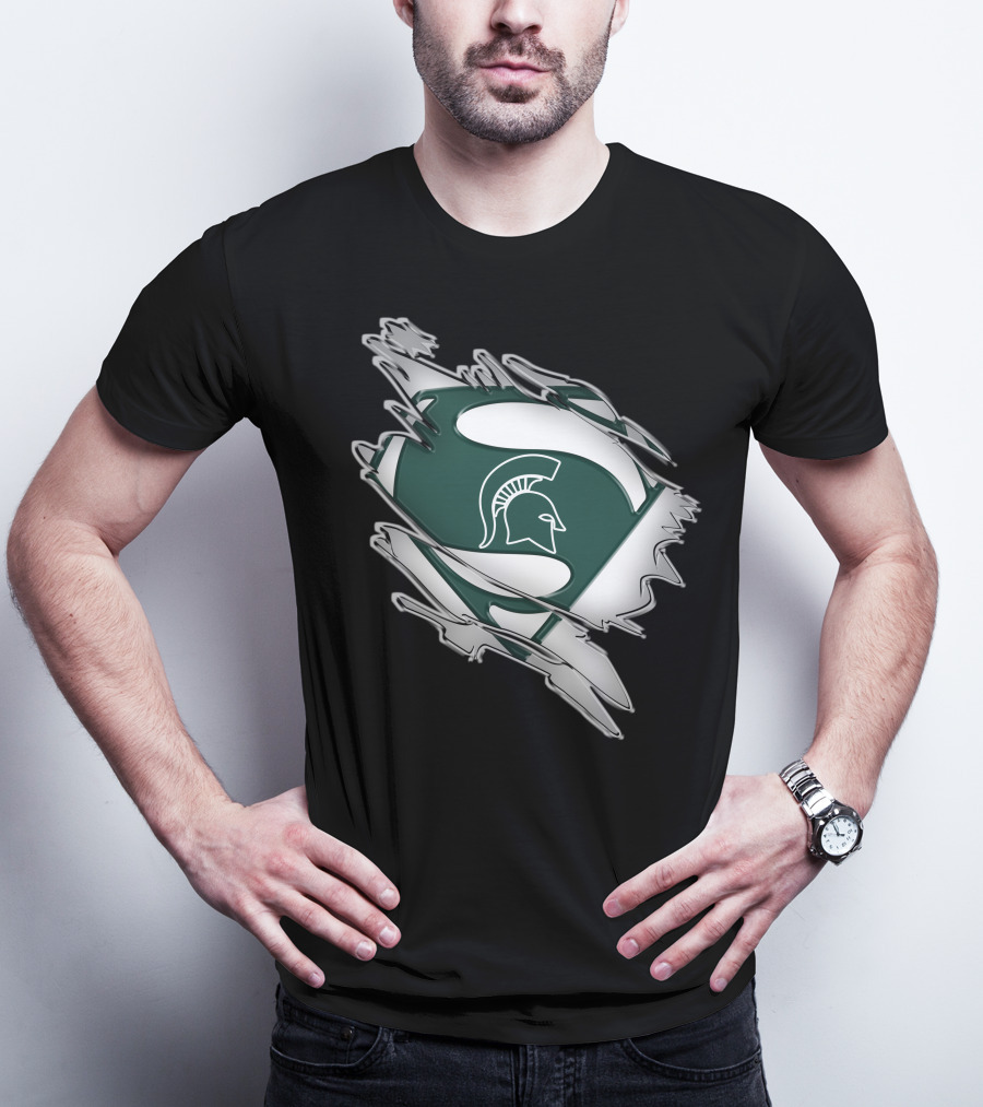 Michigan State Spartans Superman Logo Shield T-Shirt
