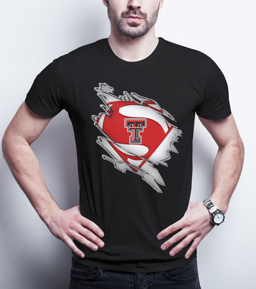 Texas Tech Red Raiders Double T Superman Shield T-Shirt