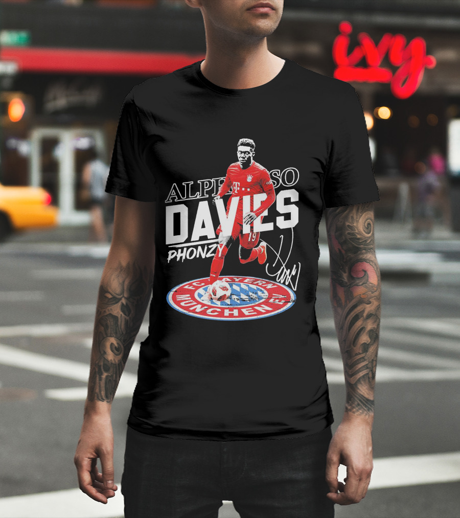 Alphonso Davies Phonzy FC Bayern Munchen Signature Soccer Jersey T-Shirt