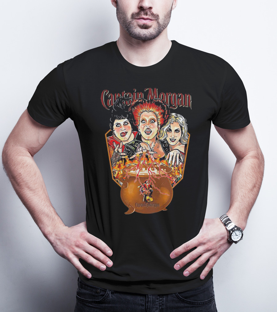 Captain Morgan Halloween Hocus Pocus Witches Cauldron T-Shirt
