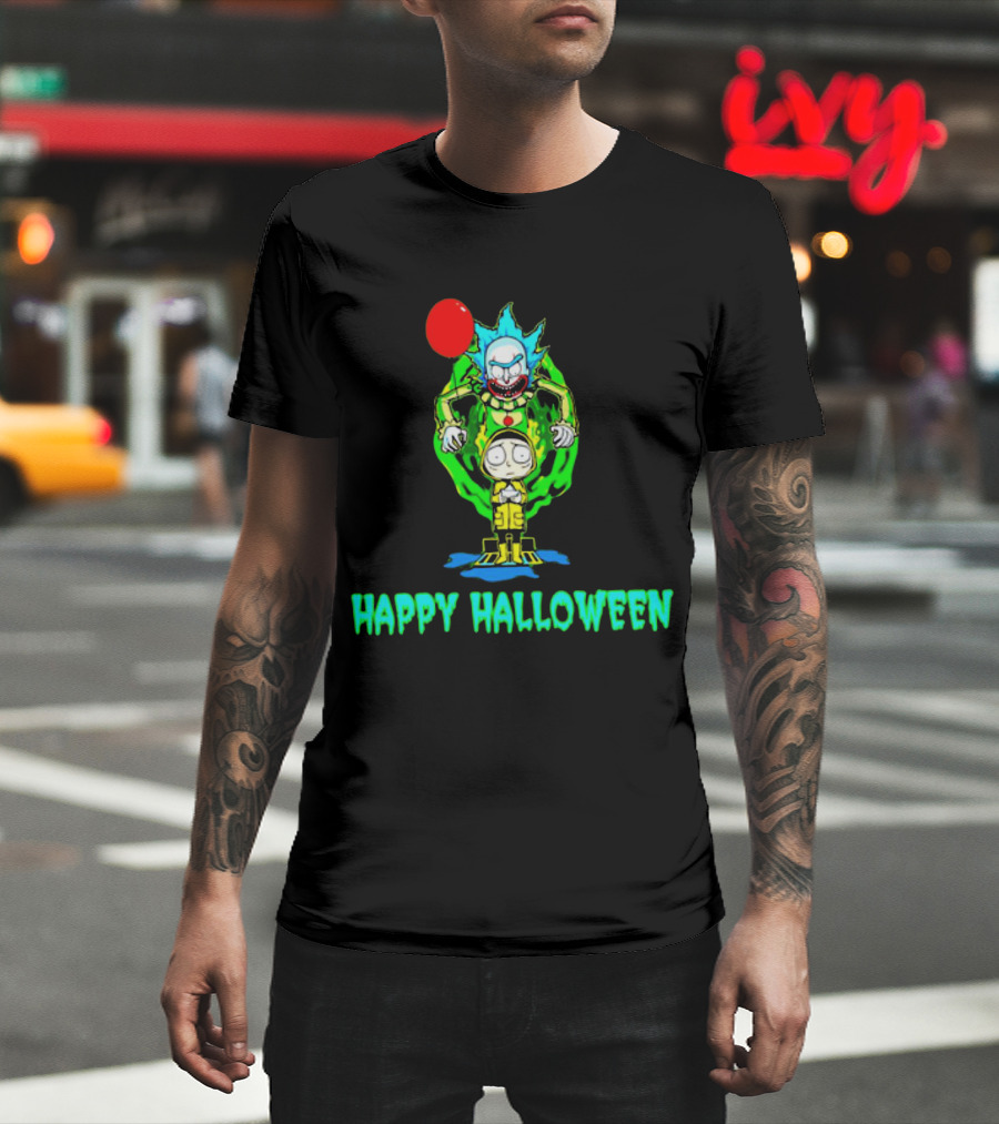 Happy Halloween Pennywise Rick And Morty T-Shirt