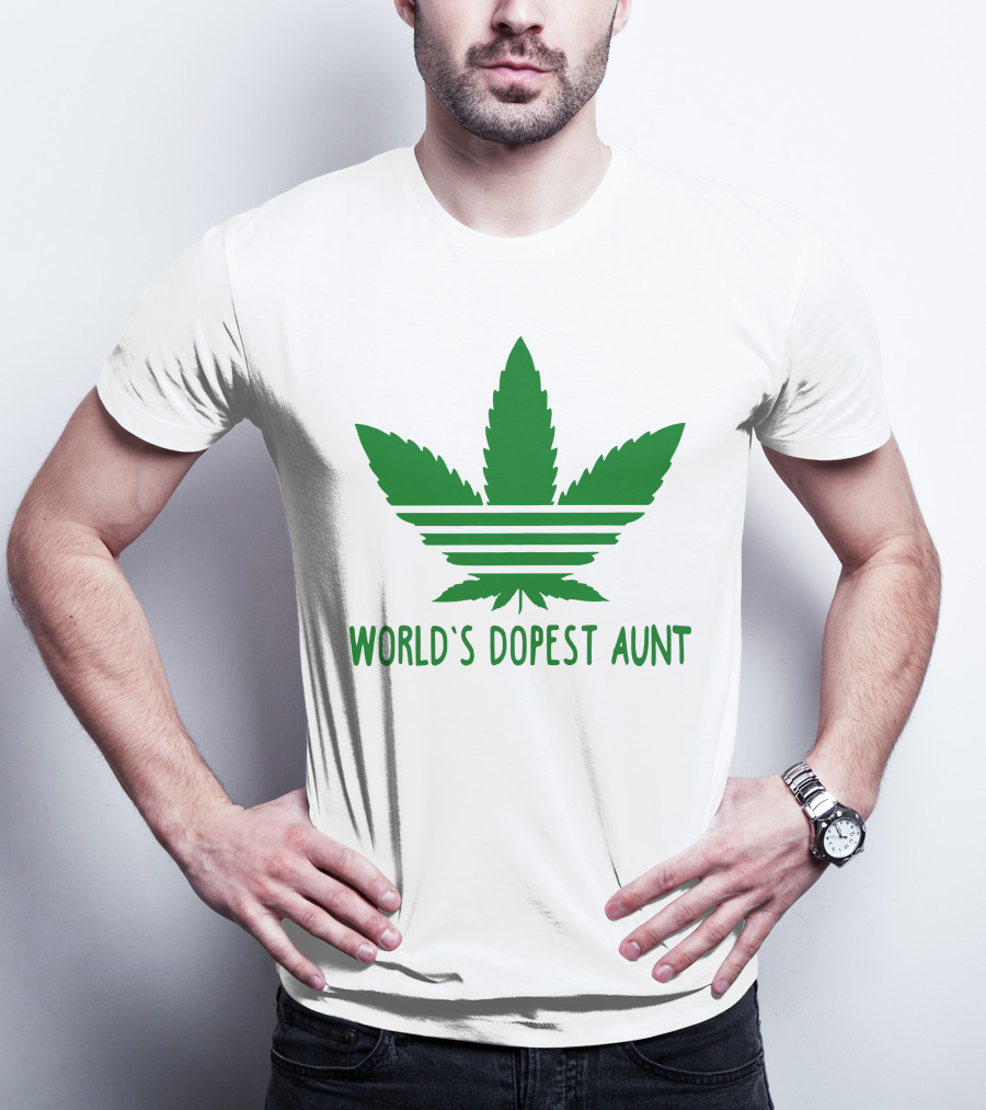 World's Dopest Aunt Marijuana Leaf Stripes T-Shirt