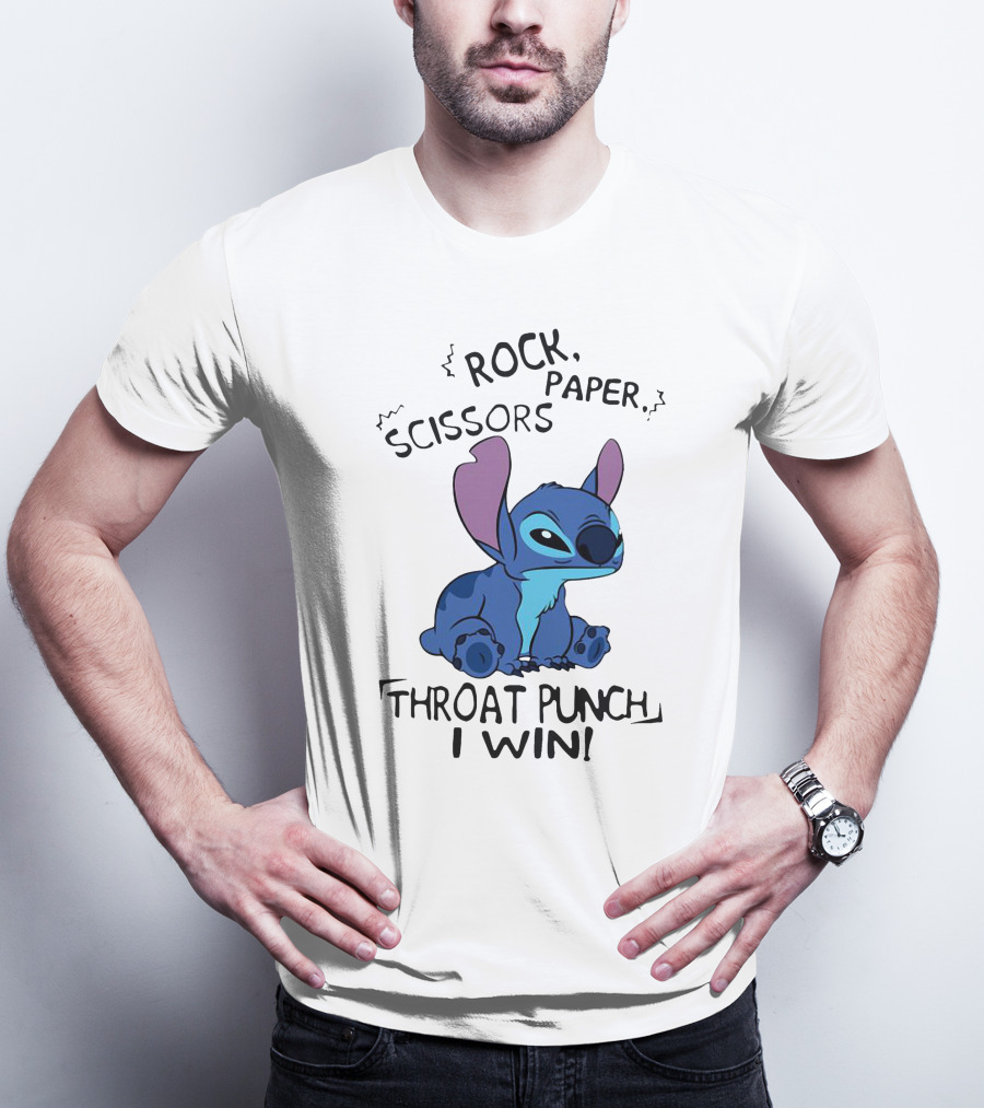 Stitch Rock Paper Scissors Throat Punch I Win T-Shirt