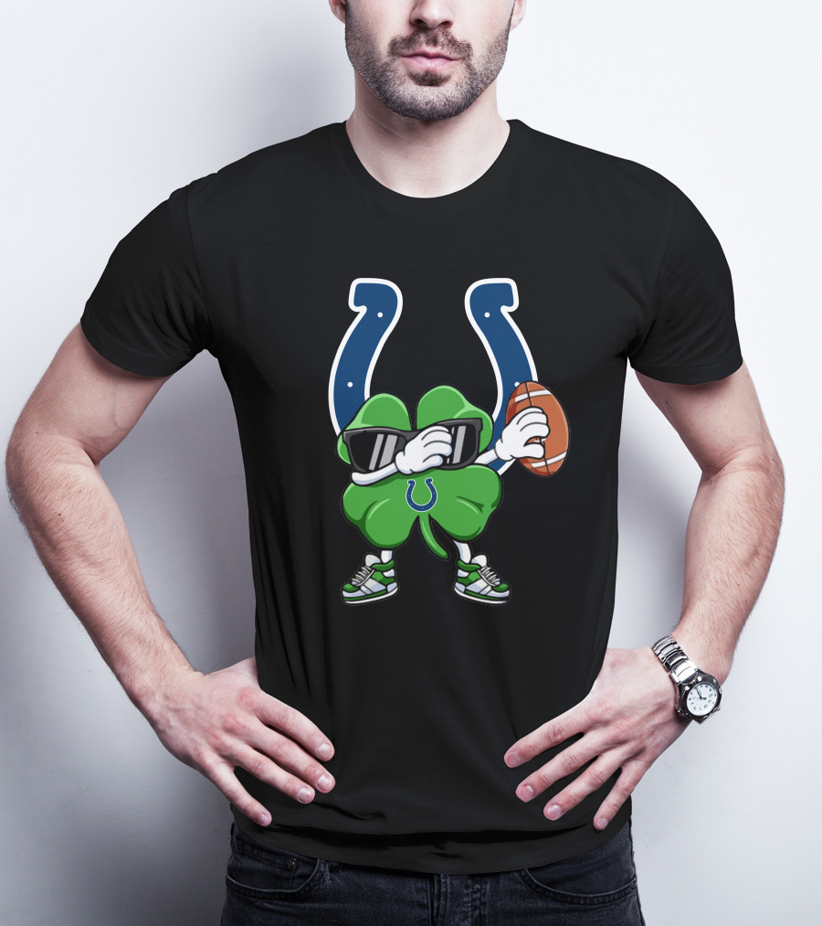 Indianapolis Colts Shamrock Football Mascot T-Shirt