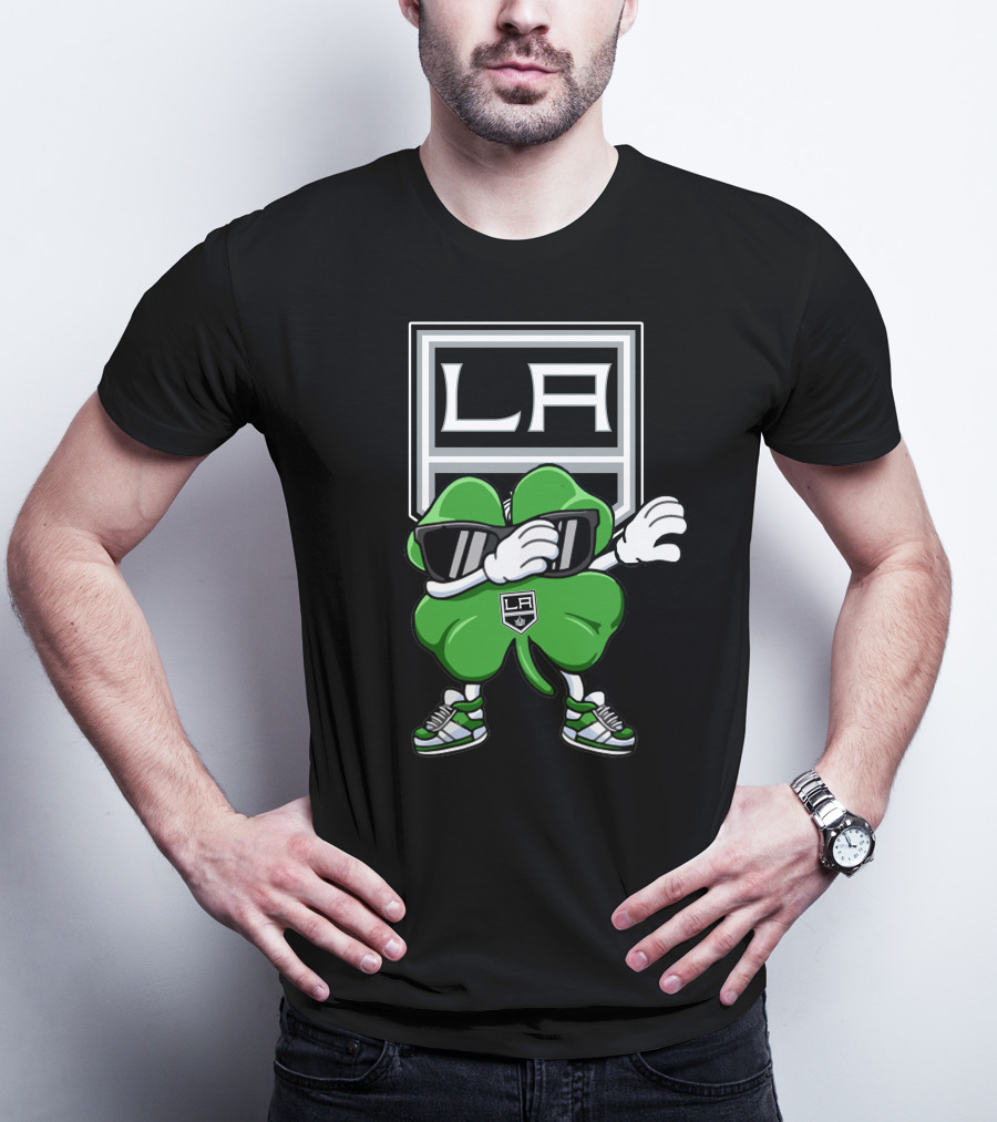 LA Kings Dabbing Shamrock With Sunglasses And Sneakers T-Shirt