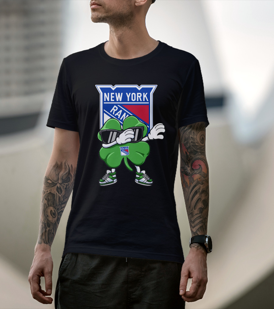 New York Rangers Clover Mascot Dabbing T-Shirt