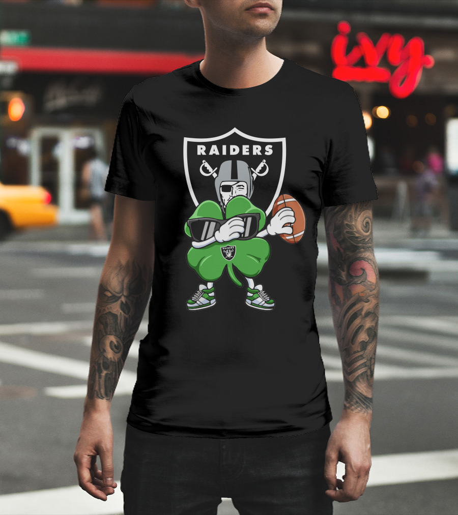 Oakland Raiders Shamrock Football Player T-Shirt