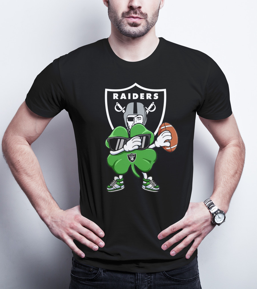 Oakland Raiders Shamrock Football Player T-Shirt