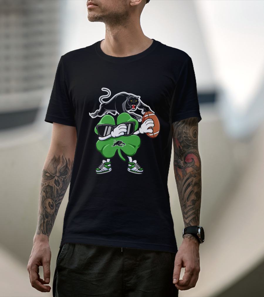 Penrith Panthers Football Clover Mascot With Shades And Sneaker T-Shirt