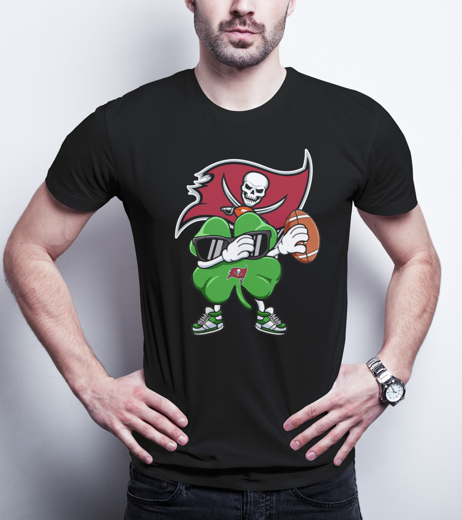 Tampa Bay Buccaneers Lucky Clover Football T-Shirt