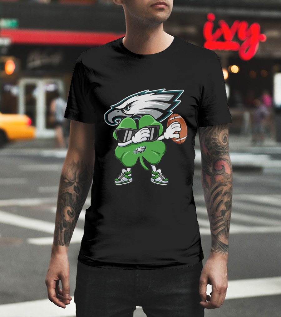 Philadelphia Eagles Shamrock Football Mascot T-Shirt