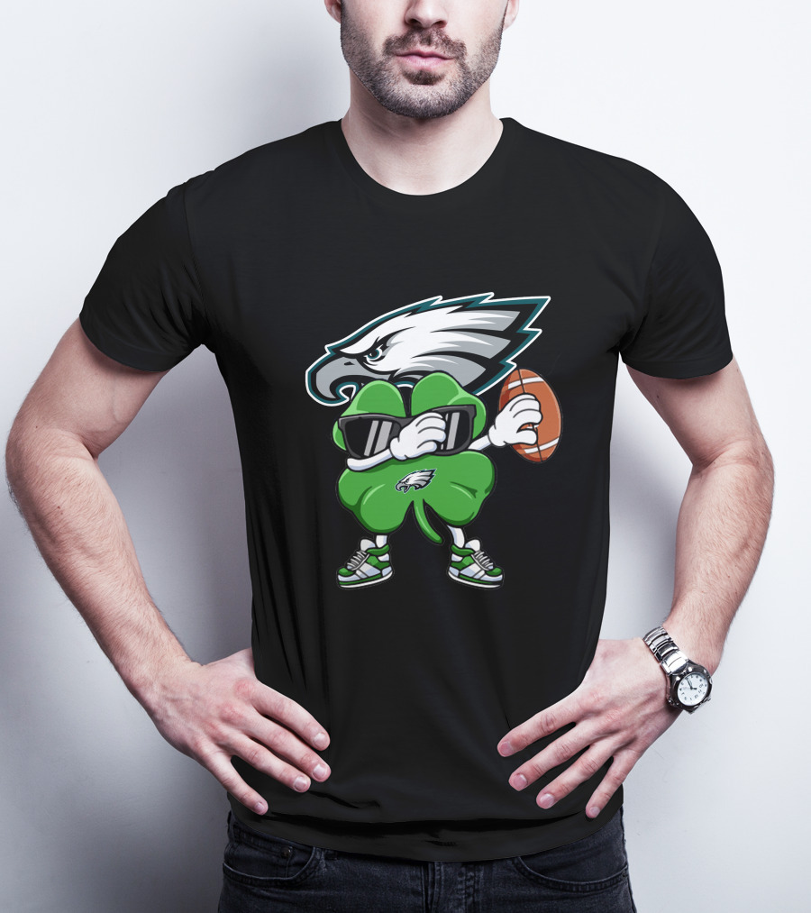 Philadelphia Eagles Shamrock Football Mascot T-Shirt