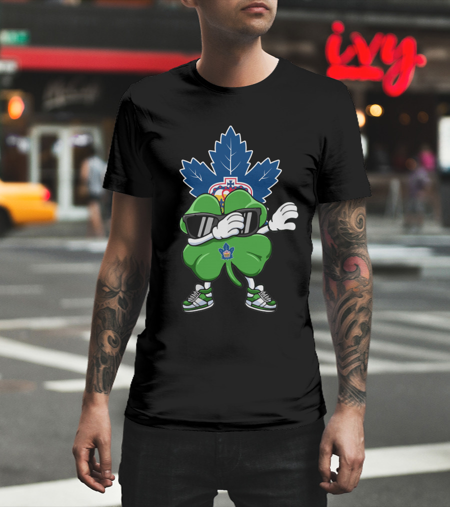 Toronto Marlies Clover Leaf Mascot With Sunglasses And Sneakers T-Shirt
