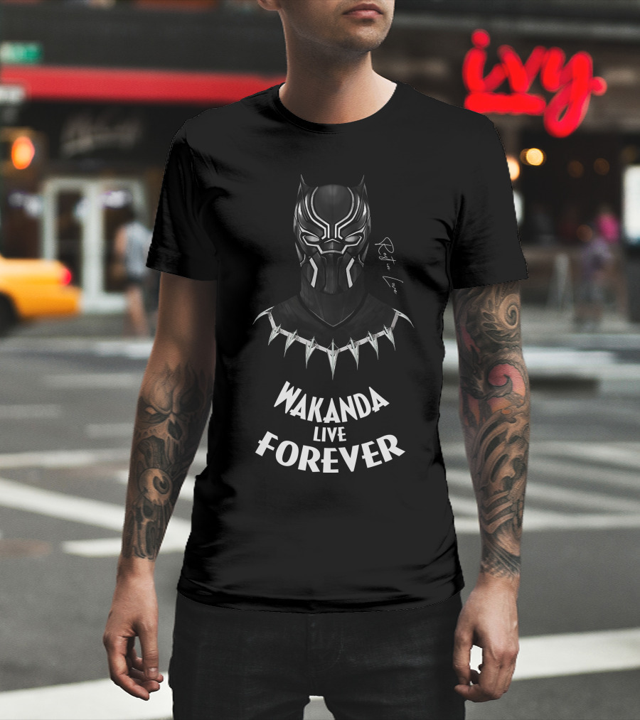 BlxckPantherWakanda BPW2908 Wakanda Live Forever T-Shirt