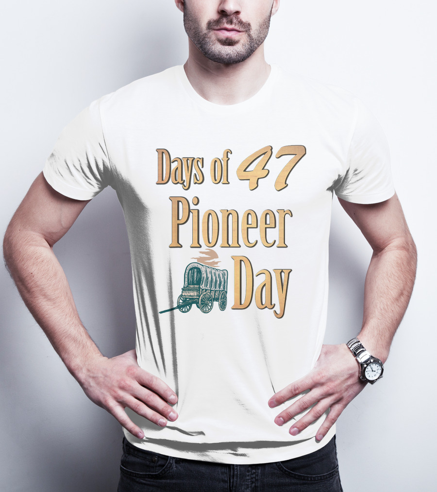 Days Of 47 Pioneer Day Covered Wagon T-Shirt