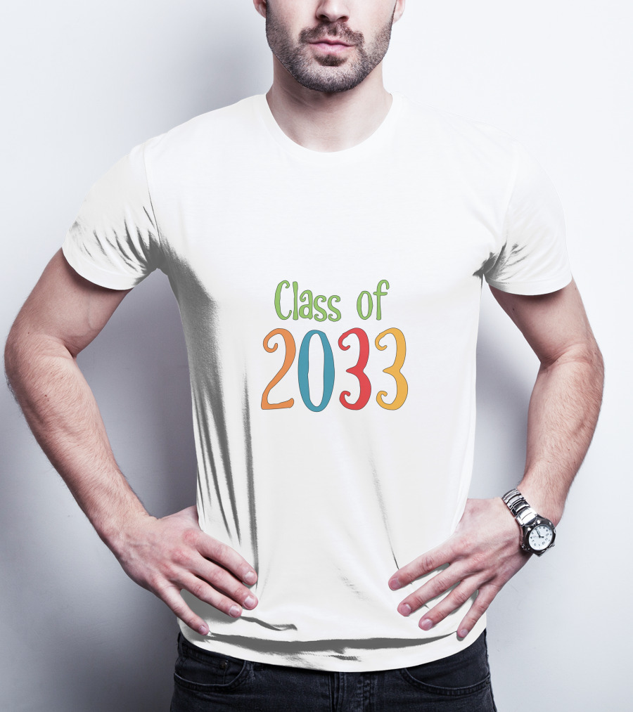 Class Of 2033 Colorful Typography T-Shirt