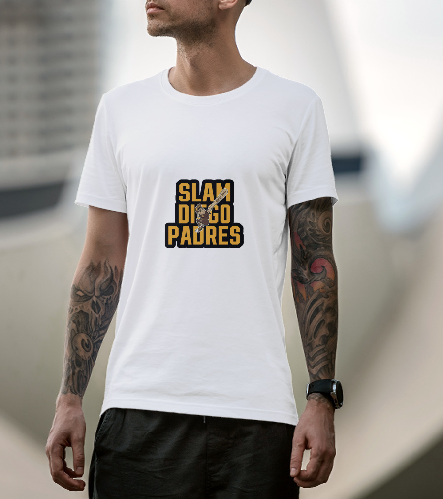 Slam Diego Padres Baseball Batting Comic T-Shirt