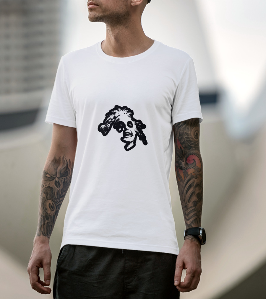 Beetlejuice Face Distorted Black And White Character Expression T-Shirt