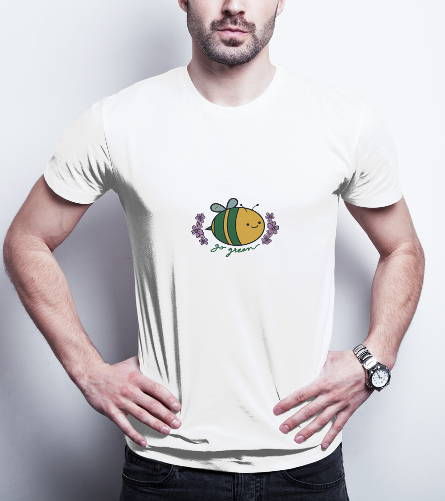 Go Green FlyQuest Bee With Flowers T-Shirt