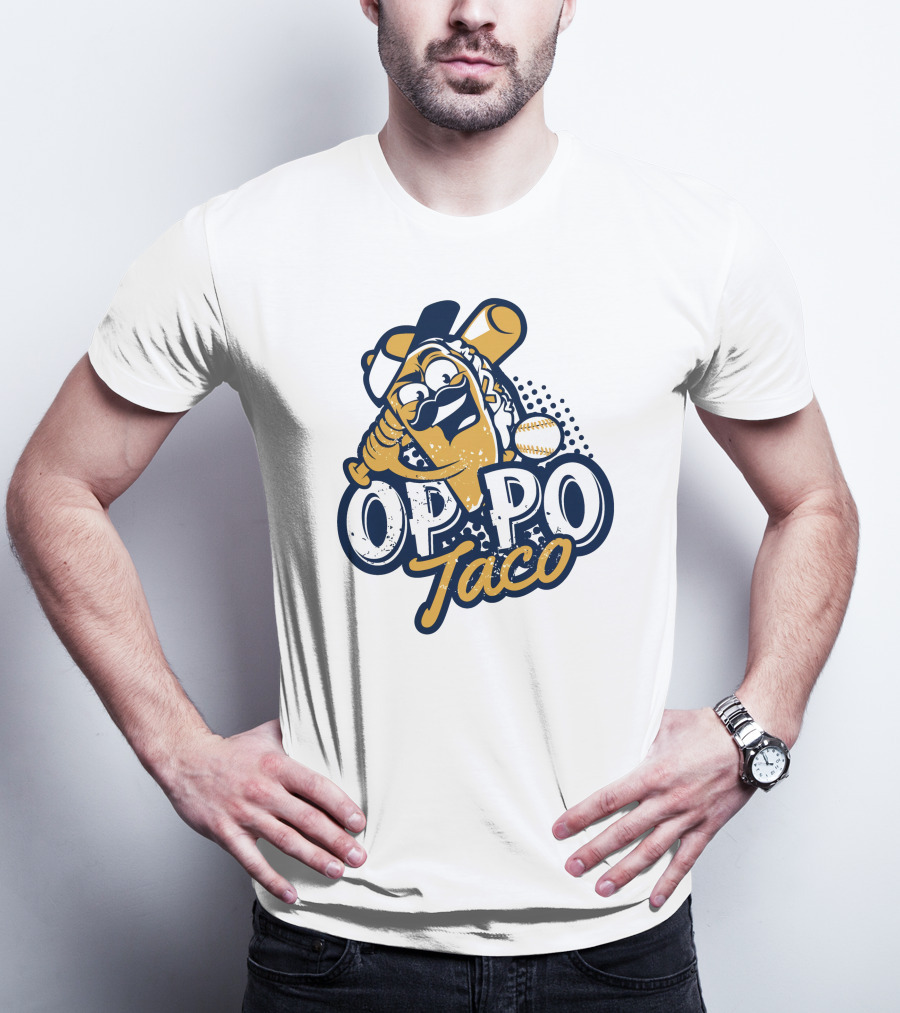 OPPO Taco Baseball Character With Bat And Ball T-Shirt