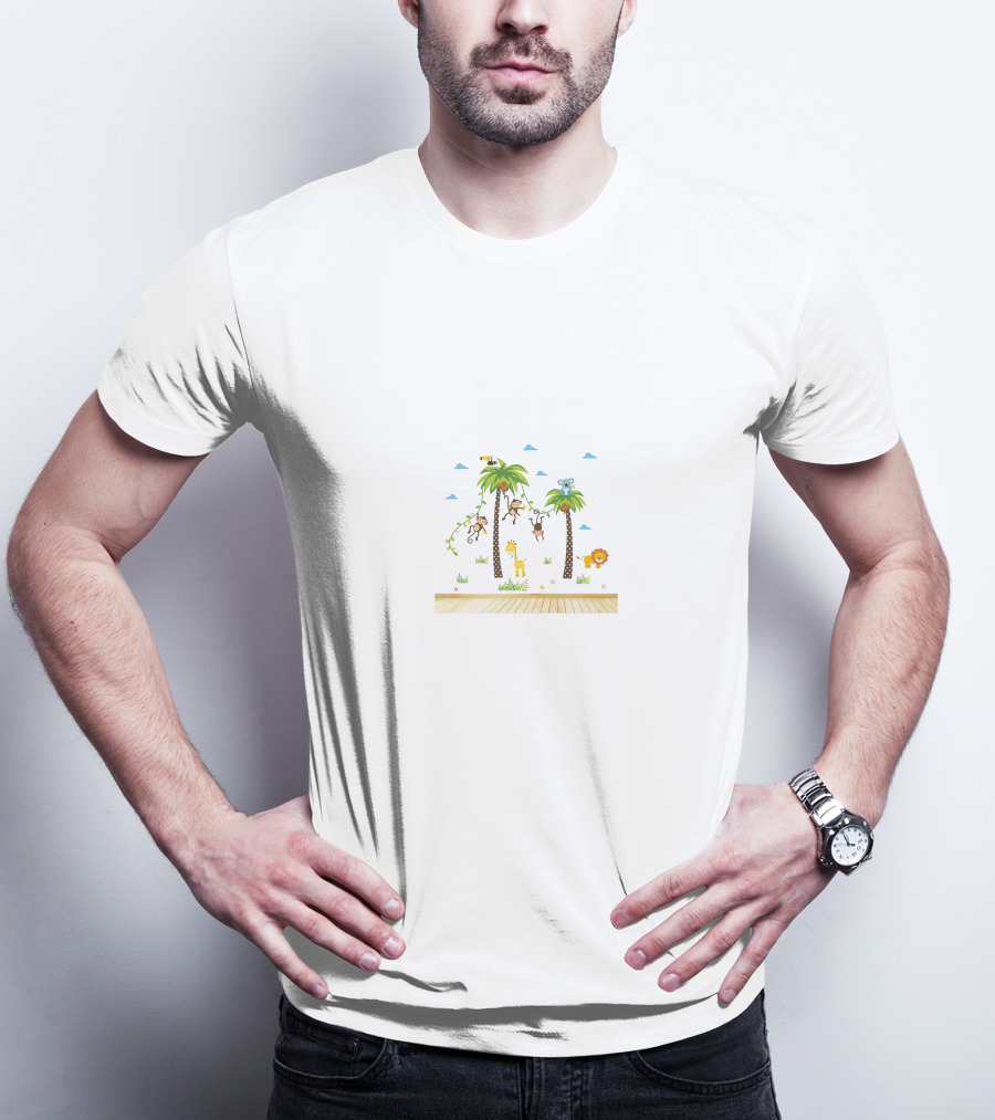 Bbhmerch Jungle Animals With Trees And Monkeys T-Shirt