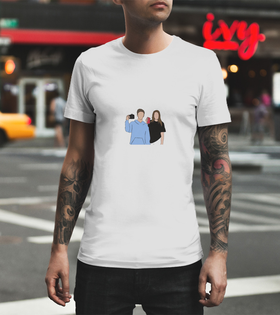 Sinjin Drowning Camera And Drink Duo T-Shirt