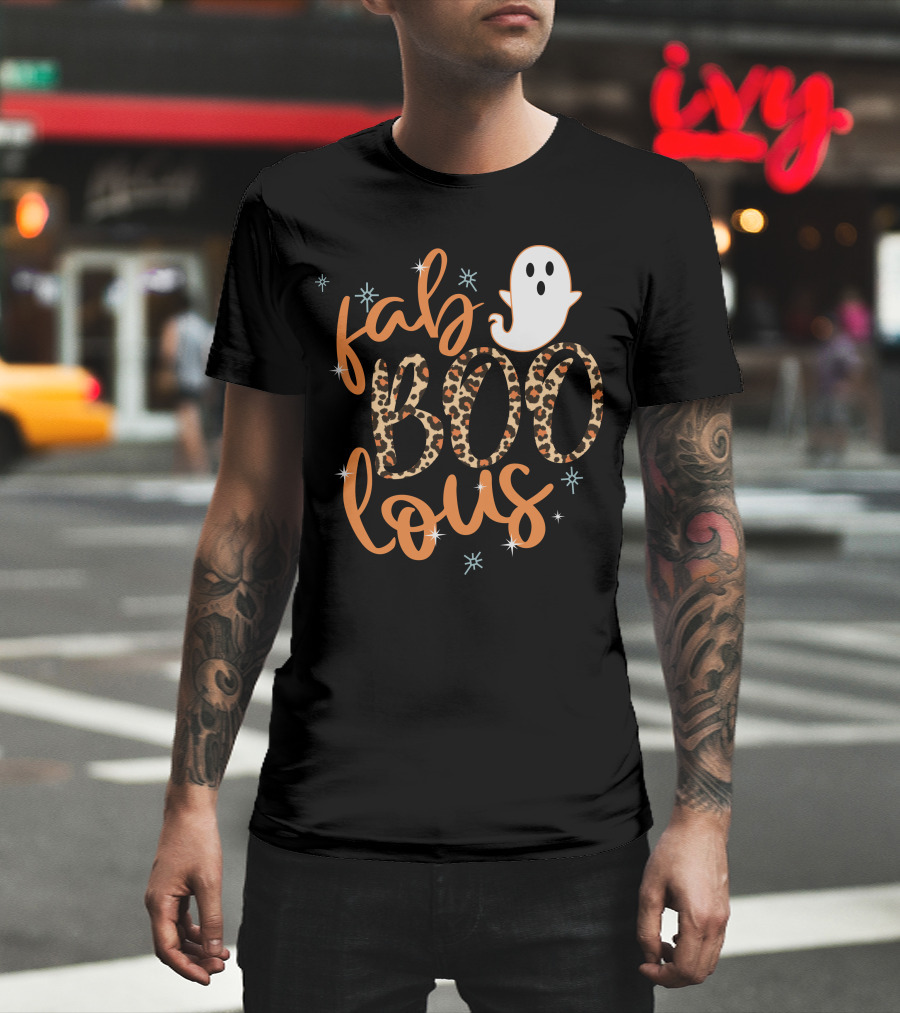 Faboolous Leopard Print Halloween Ghost T-Shirt
